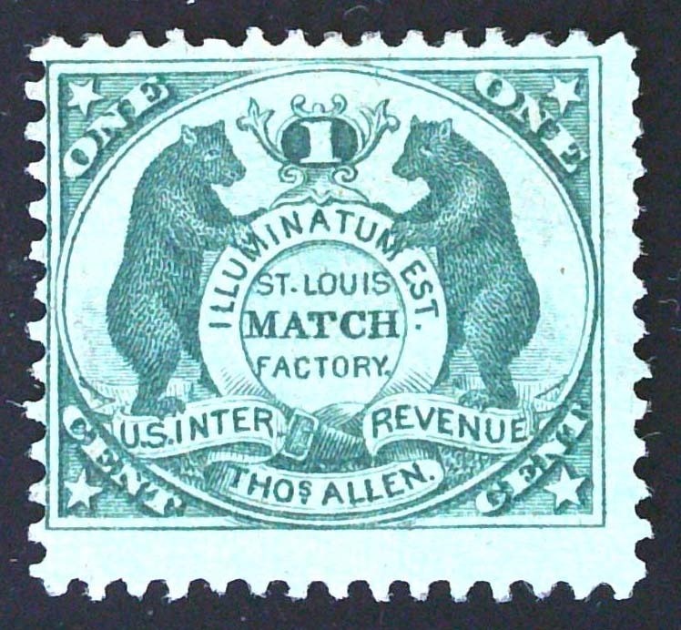 Scott #RO5a - 1c Green - Thos. Allen - Private Die Match | United ...