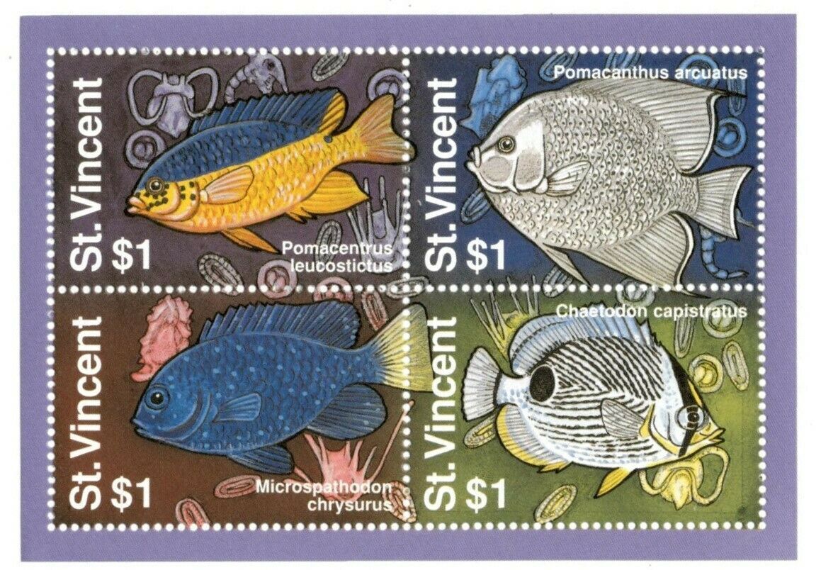 St. Vincent 1995 SC# 2179 - Fish, Marine Life, Ocean - Block of 4 ...