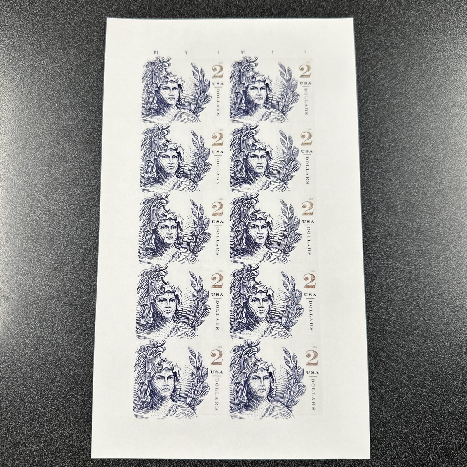 #5296 $2 Statue Of Freedom Blue Forever Stamps Pane Of 10 | United ...