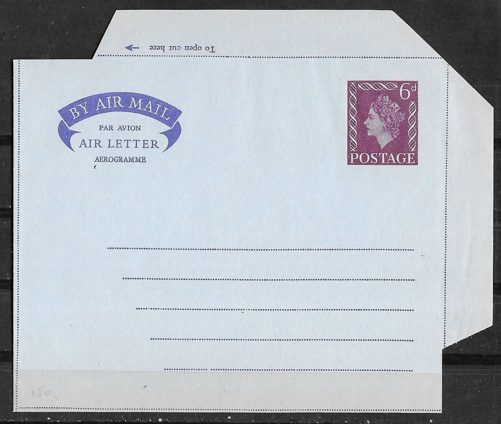 Great Britain Aerogramme "Stamped to Order" 6d. letterpress 1962 (1 ...
