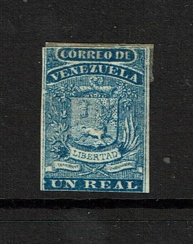 Venezuela SC# 2, Mint Hinged, Hinge Remnants, very sm shallow ctr thin ...