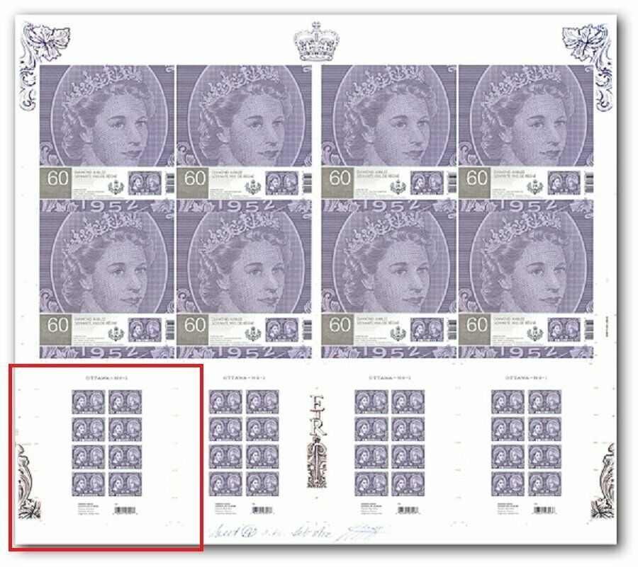 NUMBER #2091 = QUEEN = LL MiniSheet of 8 from UNCUT sheet # 2540ai ...