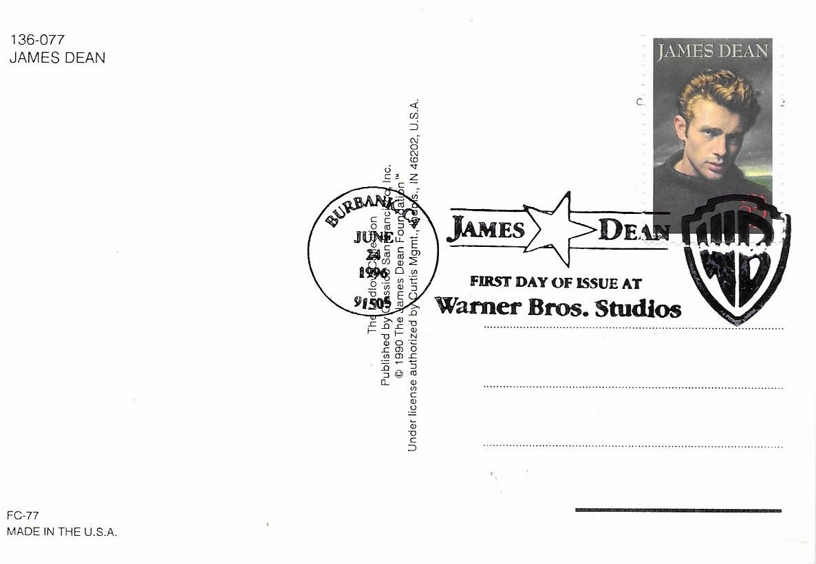 1996 FDC, #3082, James Dean, postcard | United States, General Issue ...