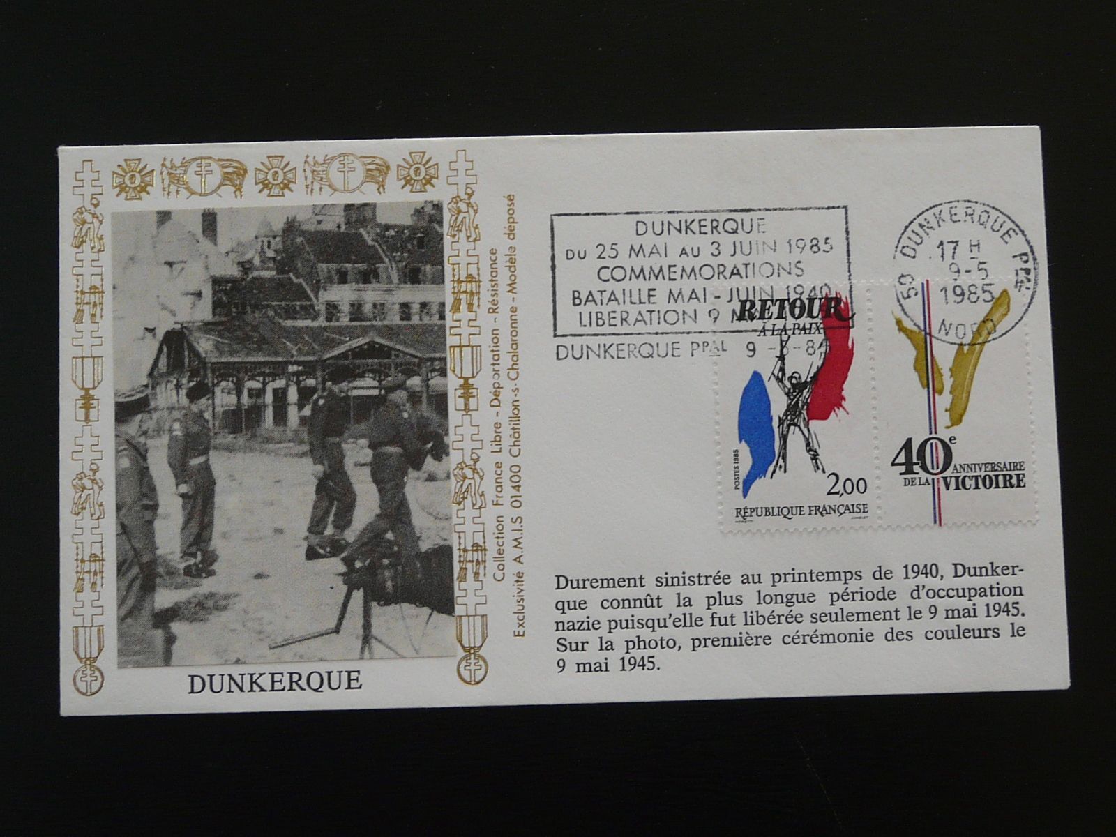 world war II ww2 WWII Liberation of Dunkerque commemorative cover ...