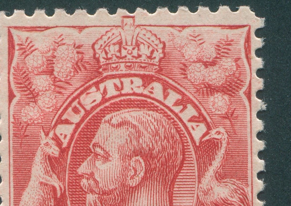 Australia 1917 1d pale rose-red Weak entries and retouches SG17c unused ...
