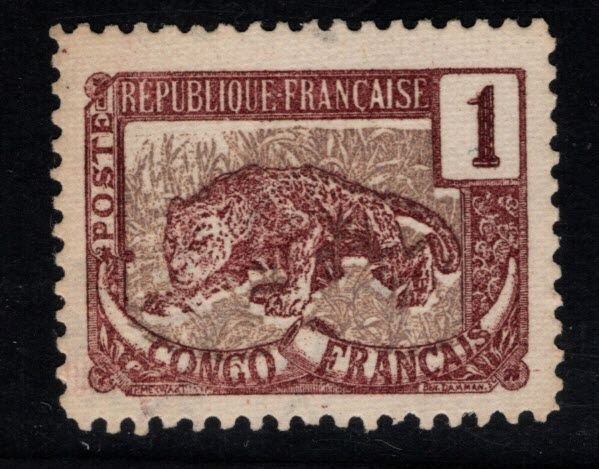French Congo Scott 35 MH* Leopard stamp | Europe - France & Colonies ...