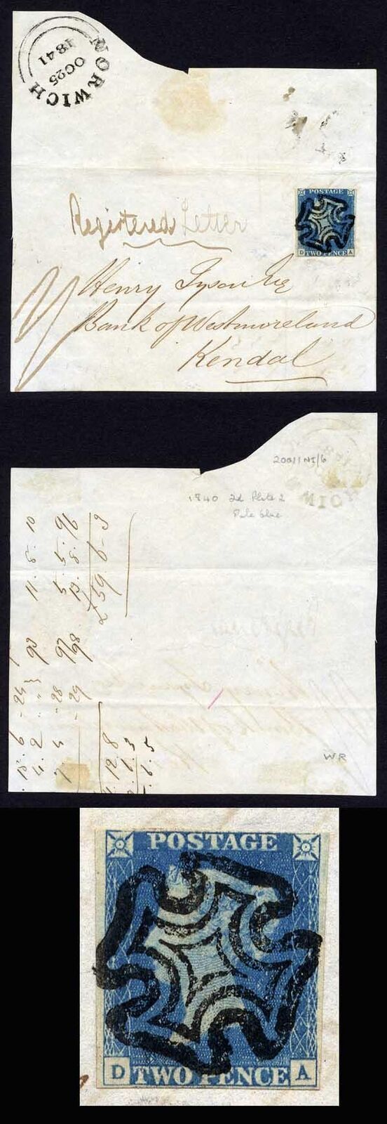 1840 2d Plate 2 Earliest Known Registered Letter | Great Britain, Stamp ...