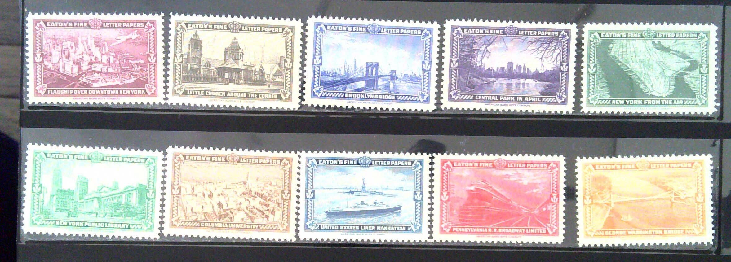 Eaton's Fine - Letter Papers - Cinderella Stamps - Set - MNH - 1939 ...