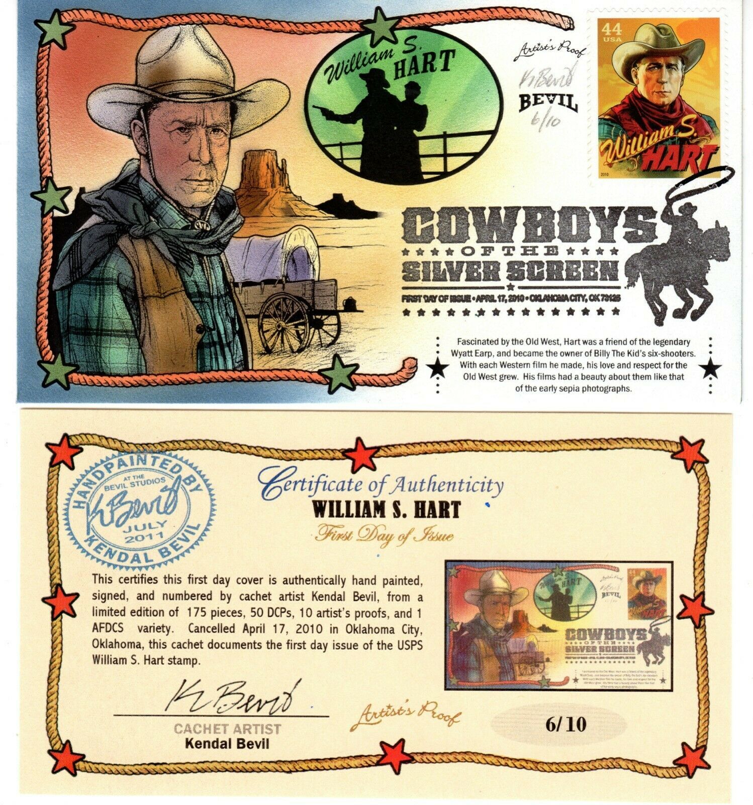 Cowboys of the Silver Screen # 4446-49 Artist Proofs Bevil Hand Painted ...