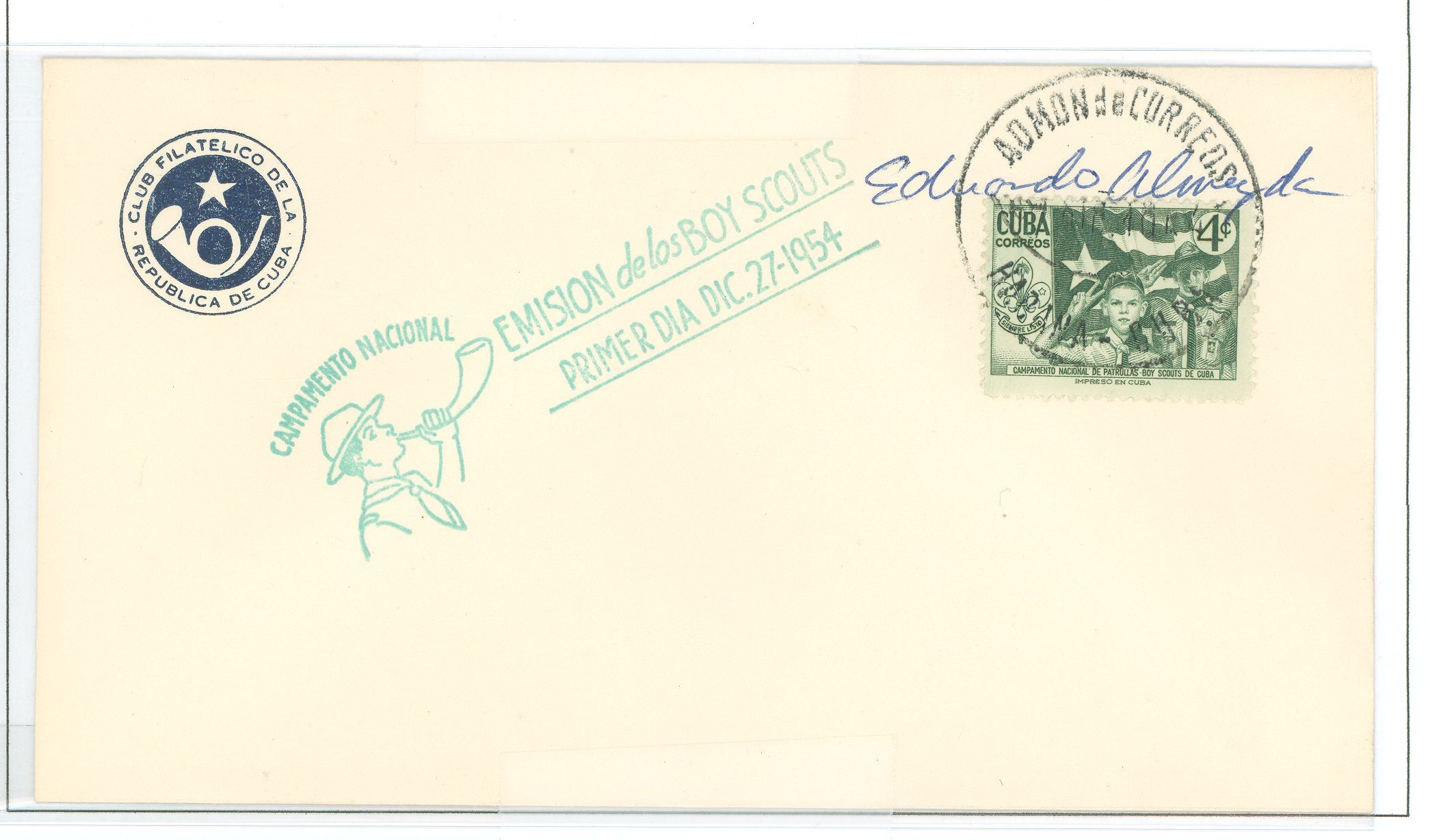 Cuba 535 Autographed by Cub Scott Eduardo R. Almeyd pictured on that ...