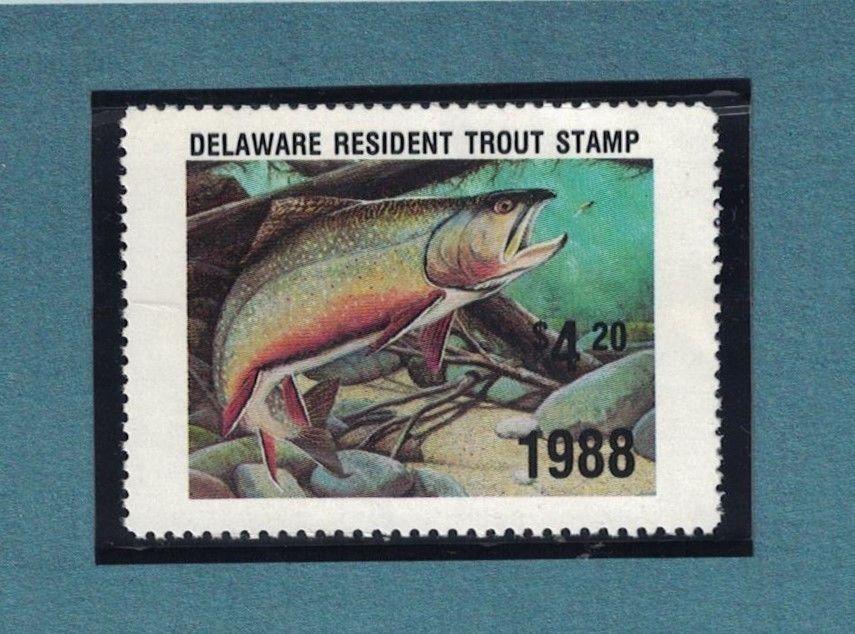 DET55-Estado de Delaware sello de trucha. solo. como Nuevo Nunca con ...
