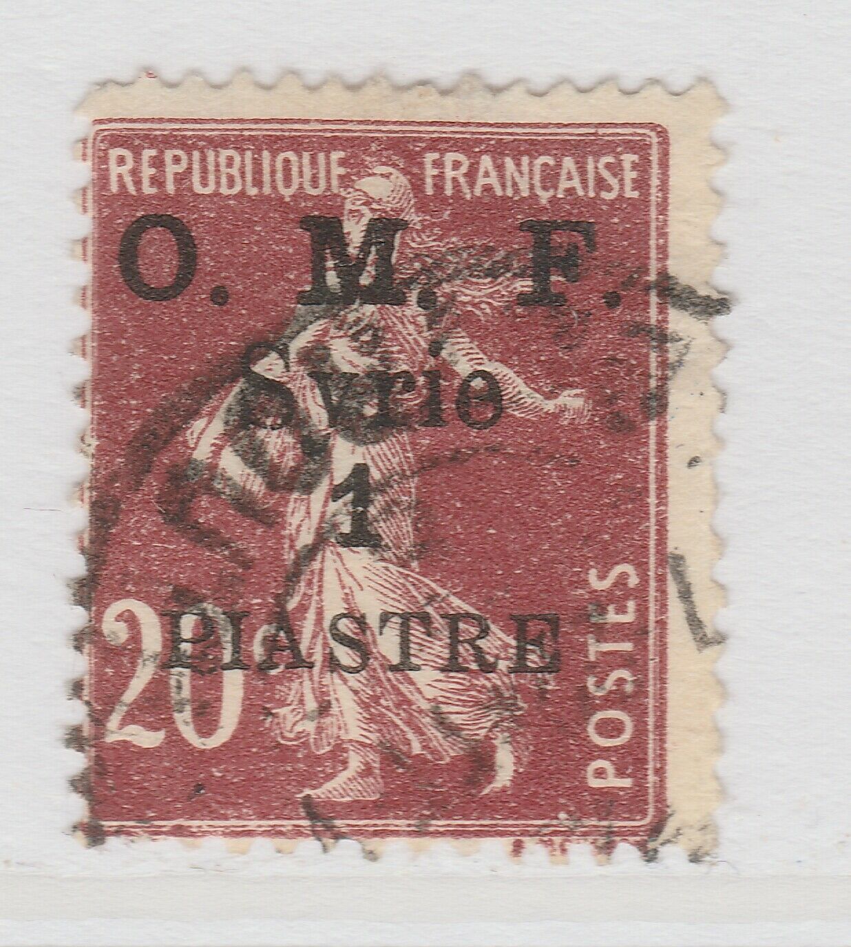 France French Colony Western Asia OMF 1920-22 1ft on 20c Used Stamp ...