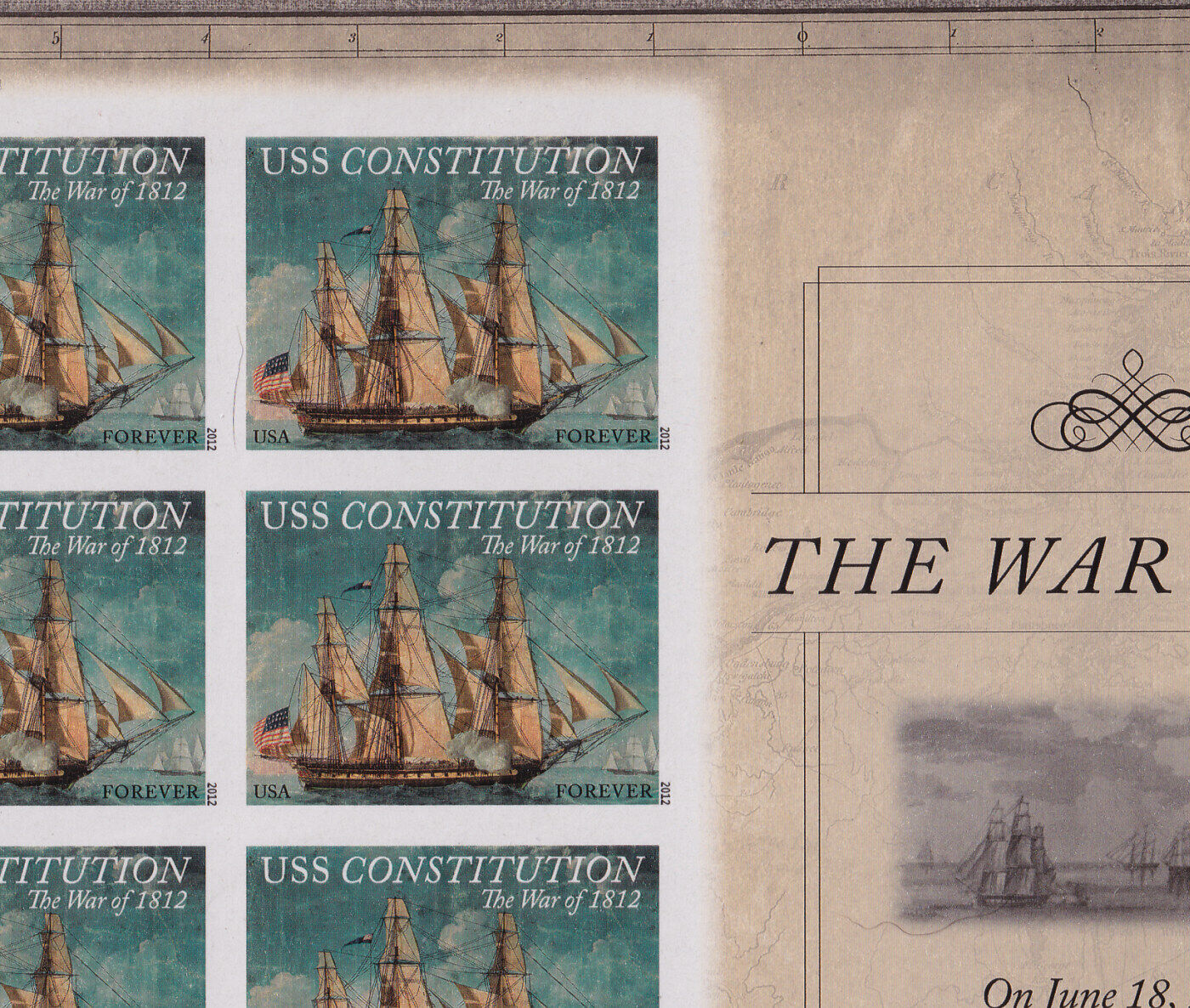 2012 War of 1812 bicentennial Sc 4703a imperforate sheet of 20 MNH CV ...