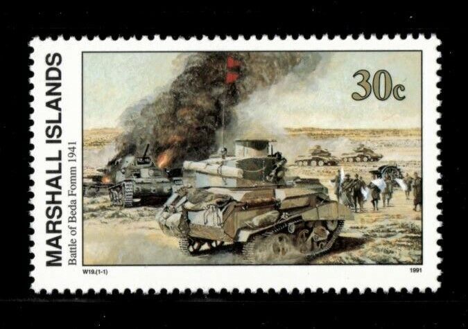 Marshall Islands 1991 - World War II Battle of Beda Fomm - Single Stamp ...