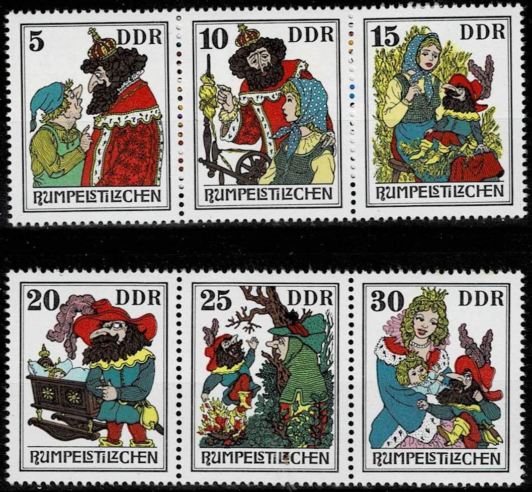 DDR 1976, Sc.#1786-91 MNH, Fairy Tales Rumpelstiltskin, se-tenants of ...