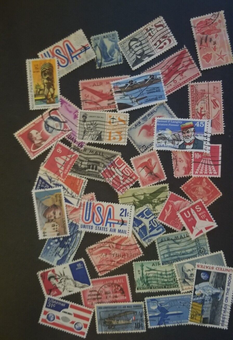 US 40 DIFFERENT Used Airmail BOB Back of Book Postage Stamp Lot z9118 ...