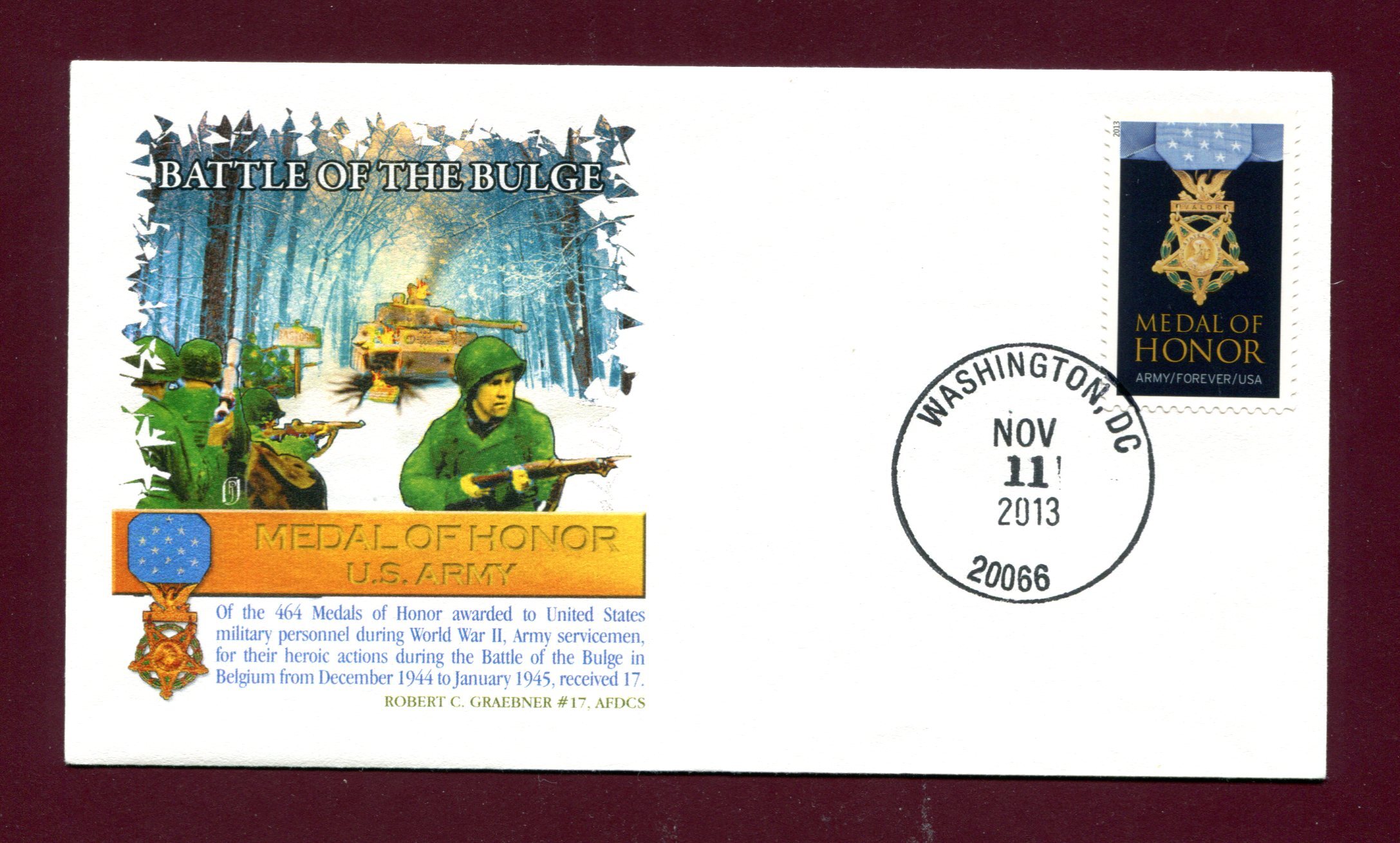 Sc. 4823 Medal of Honor (Army) FDC - Graebner | United States, General ...