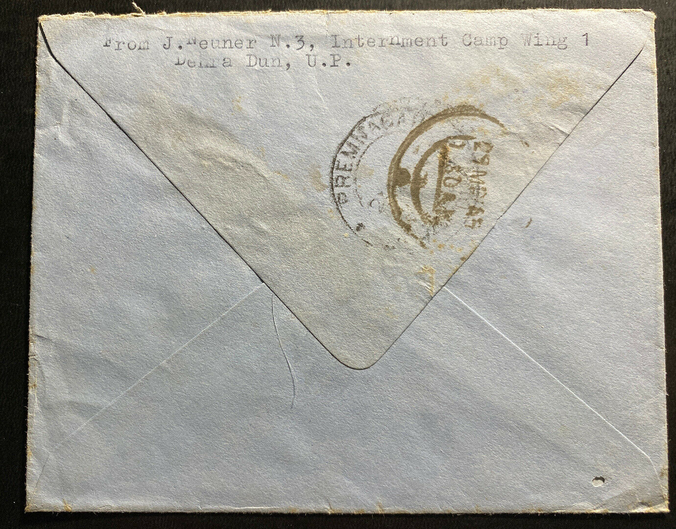 1945 Dehra Dun India POW Internment Camp Censored Cover To Poona J ...