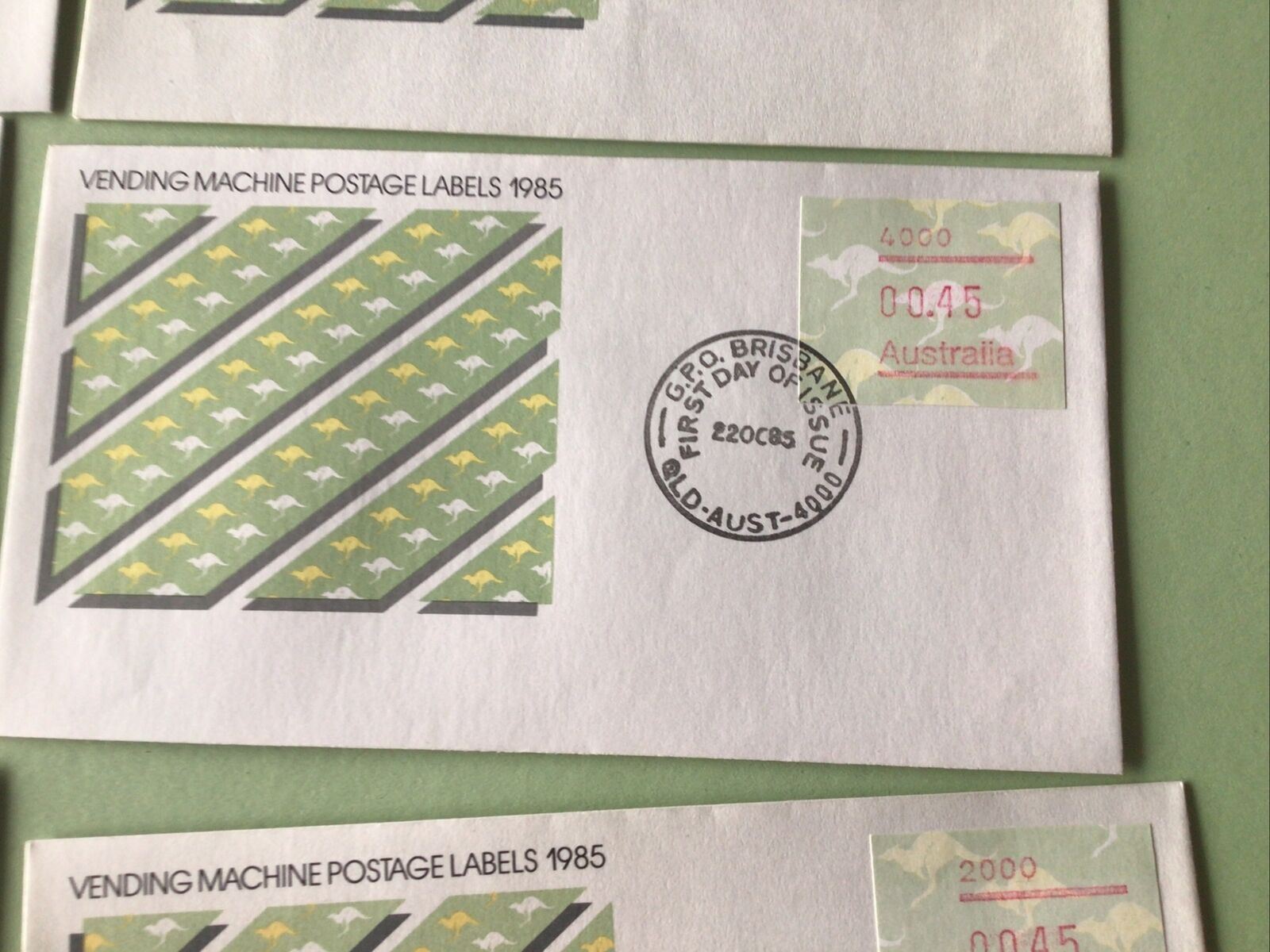 Australia A. T. M. Automatic Postage Labels 6 Stamps Covers Ref A1166 ...
