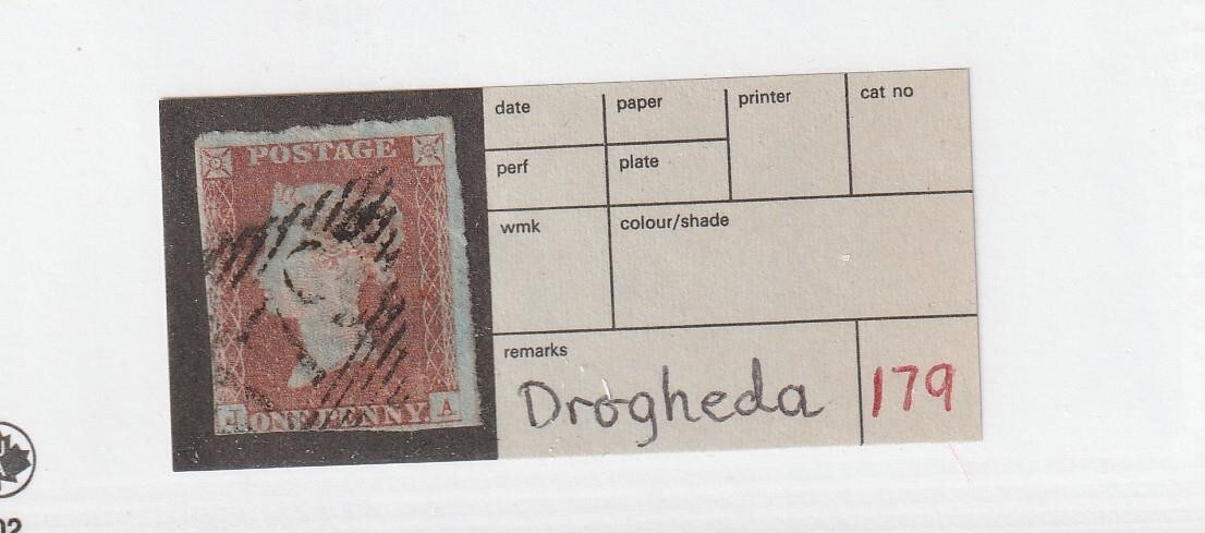GB Imperf Penny RED With Rare Drogheda Irish Cancel 179 | Great Britain ...