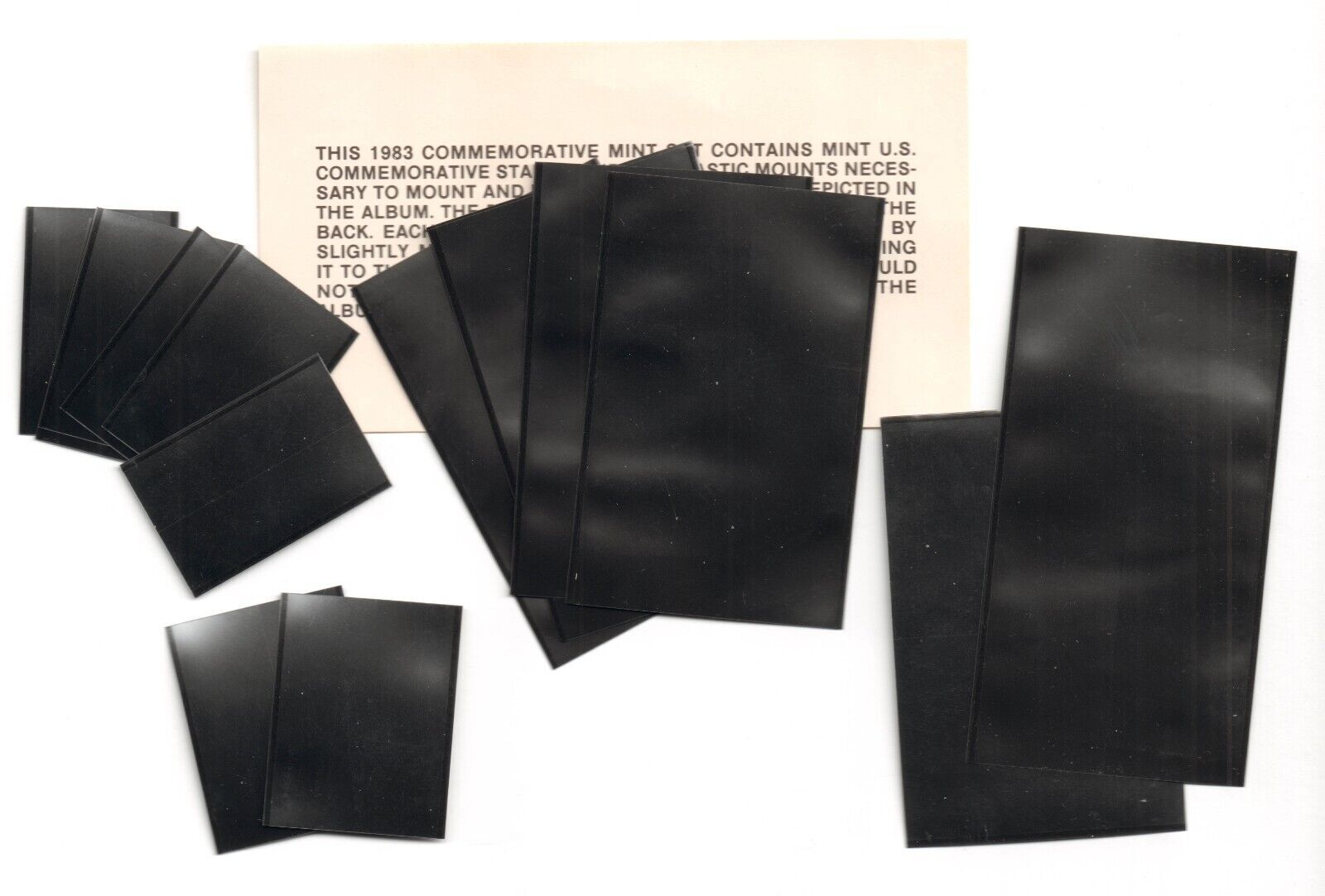 US 1983 Year Set Pre-Cut Commemorative Stamp Black Showgard Mounts ...