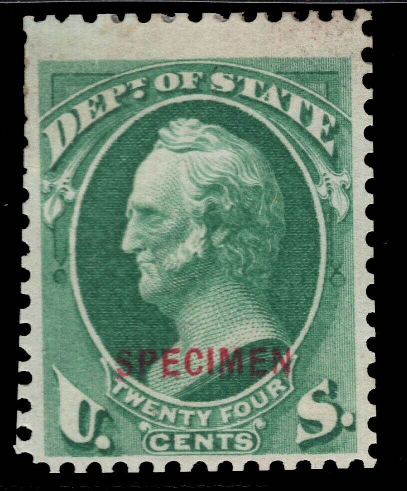 US Stamps #O65S State 24c Official Specimen CAT. $600 LOT #80668 ...