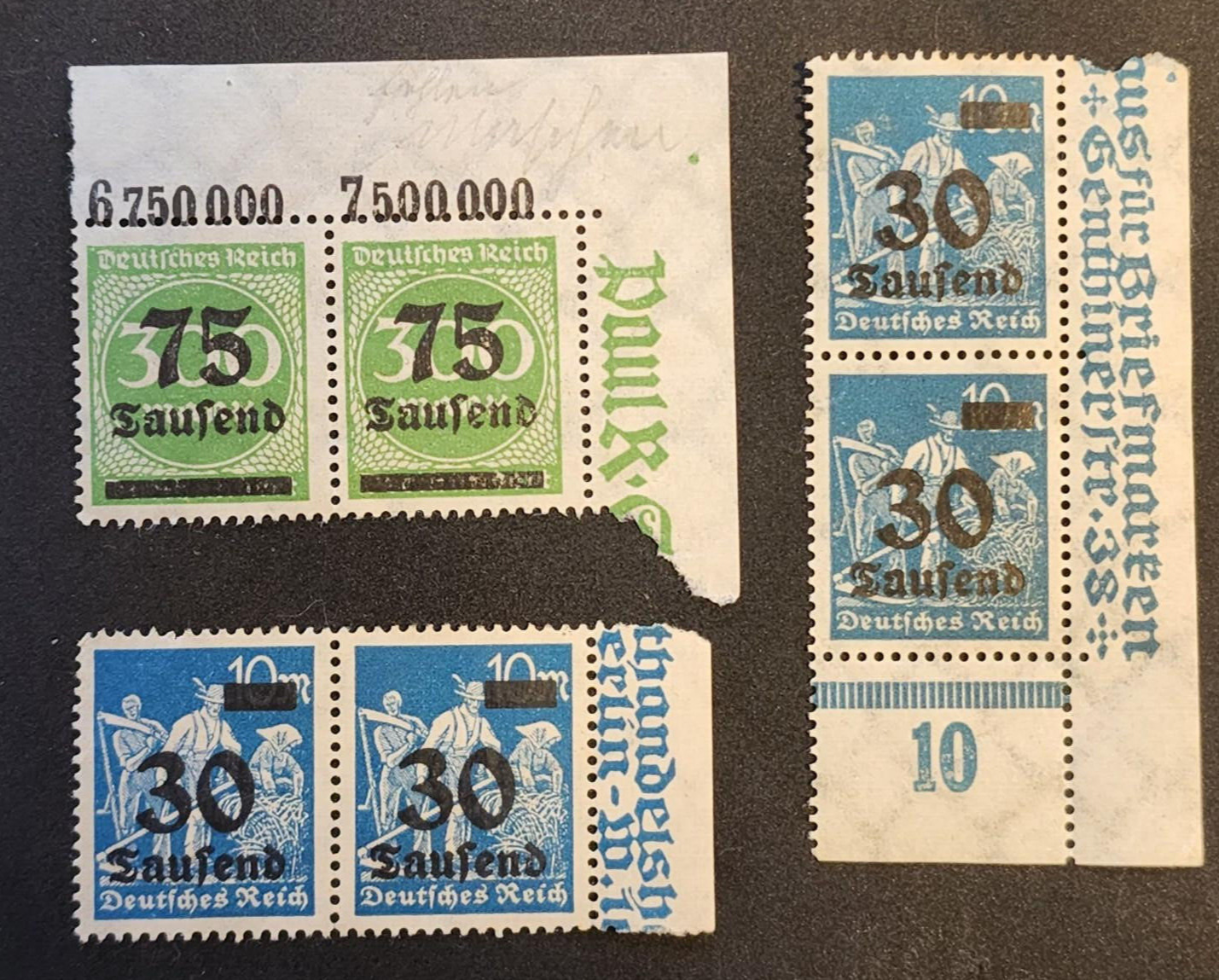 WW2 WWII German Deutsche Reich inflation overprint stamps | United ...