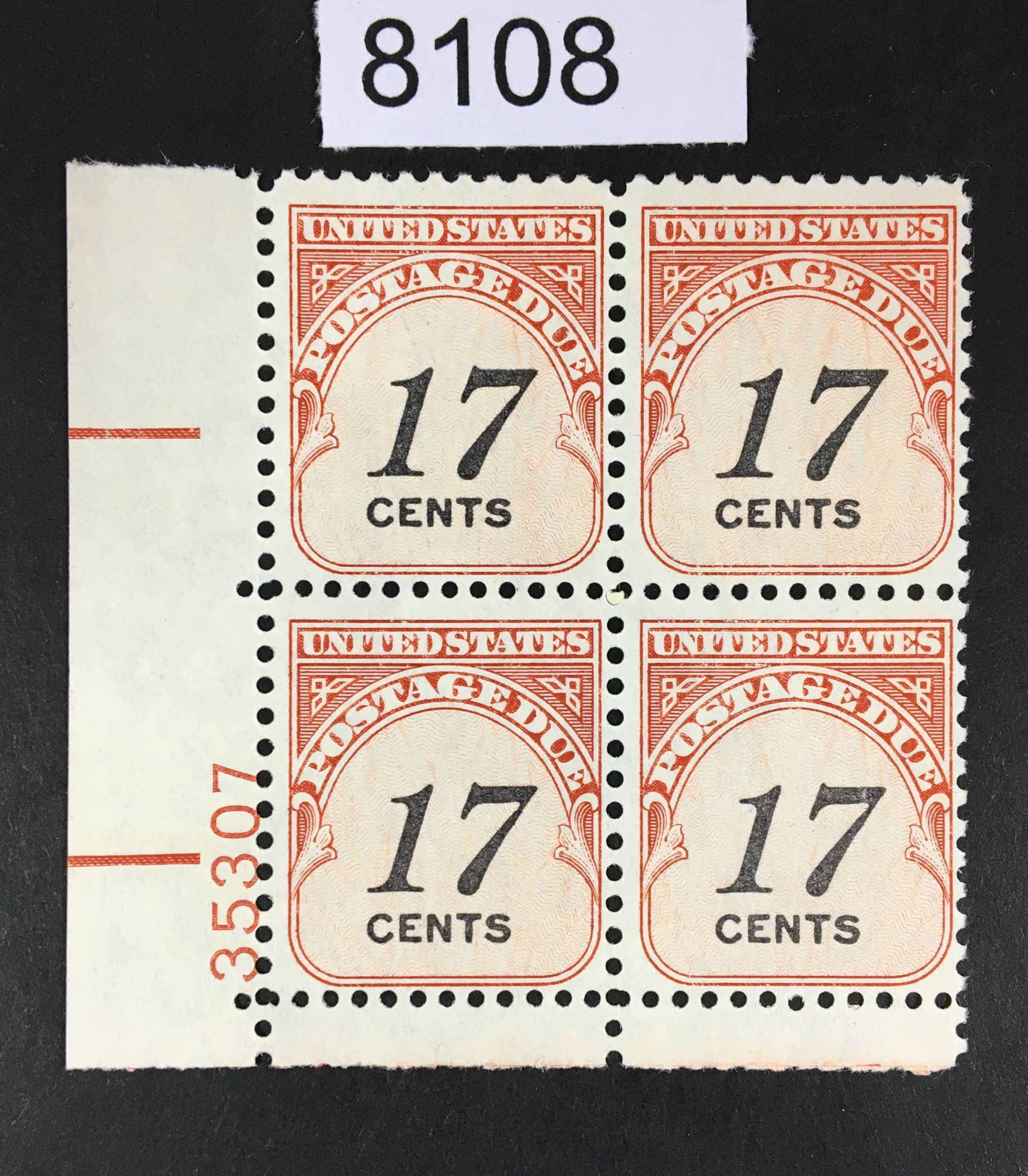 US Stamps # J104 Intact Plate Block of 4 Mint OG NH CV. $23 LOT #8108 ...