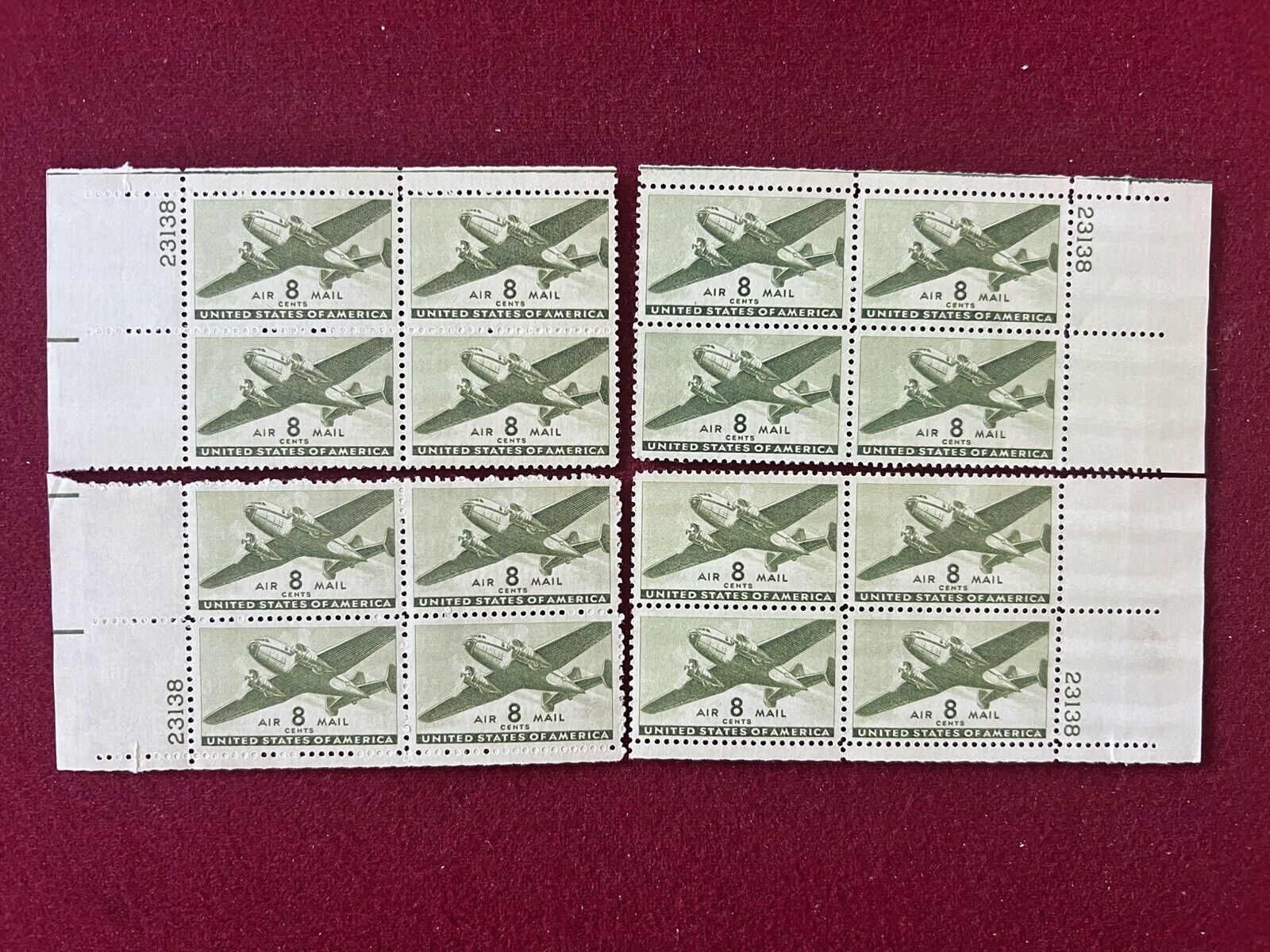 US Scott C26 8 cents Matched set of plate blocks 23138 Mint NH | United ...