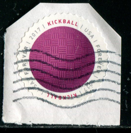 5210 US (49c) Kickball SA, used on paper | United States, General Issue ...
