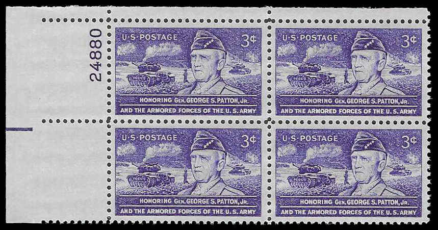 PCBstamps US #1026 PB 12c(4x3c)General Patton, MNH, (PB-1) | United ...