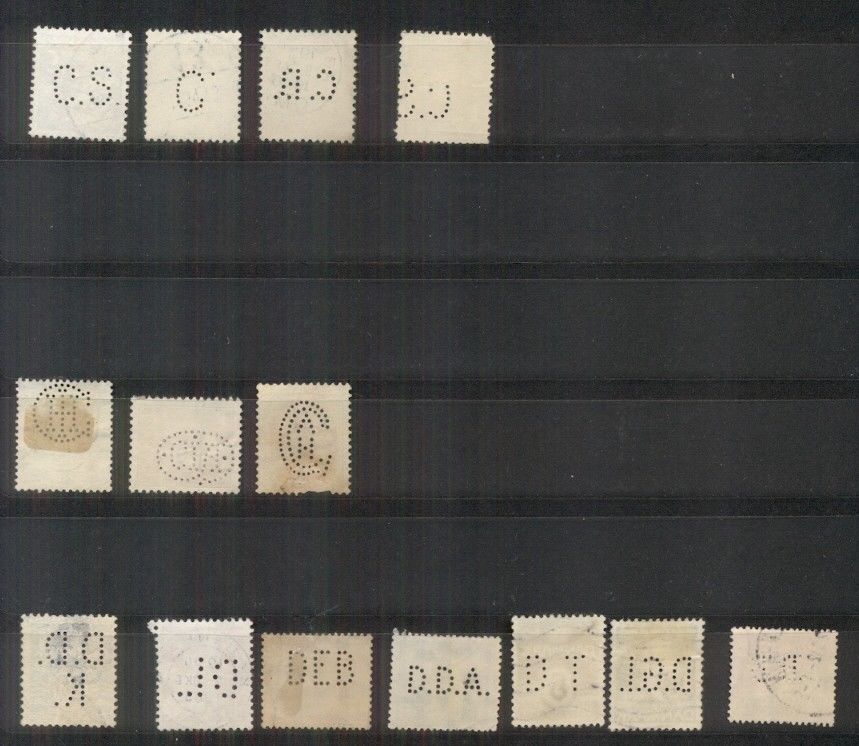 DENMARK PERFIN COLLECTION - over 200 stamps PLUS Reprint A-Z Perfin ...