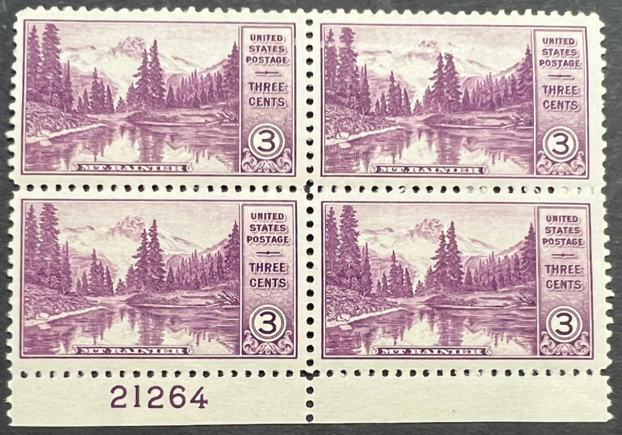 Scott#: 742 - National Parks: Mt. Ranier, Mirror Lake 3¢ 1934 Plate ...