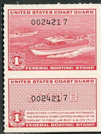 US RVB1-2 XF NH Mint Boating Stamp cv $82.50 | United States, Revenues ...