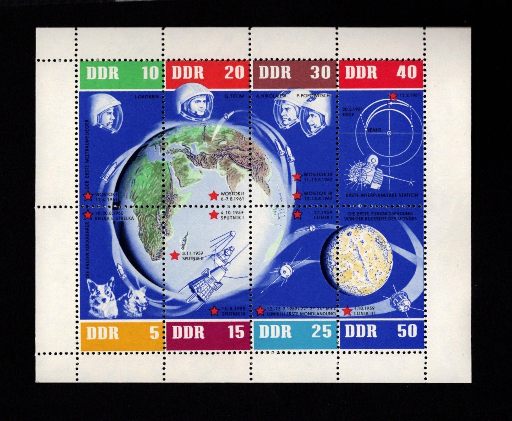 Germany DDR MNH souvenir sheet of 8 with tabs Sc# 634 | Europe ...