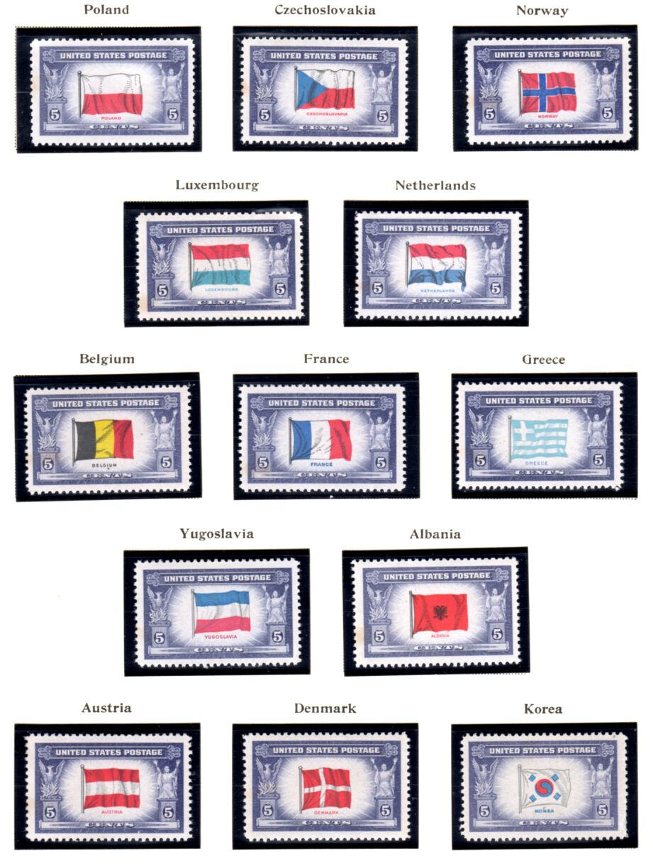 US Stamp #909-921 MLH - Overrun Countries Series of 13 | United States ...