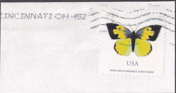 DOGFACE butterfly non-machinable stamp #5346 used on piece CANCEL w no ...