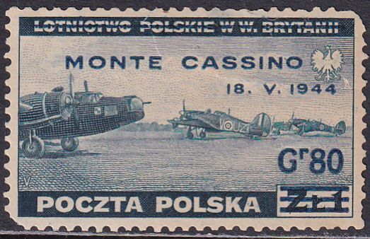 Poland 1944 Sc 3K19 Monte Cassino Capture (Top Centre Torn - Repaired ...