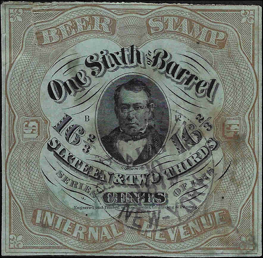 REA38 Used... SCV $7.50 | United States, Revenues - Beer Stamp / HipStamp