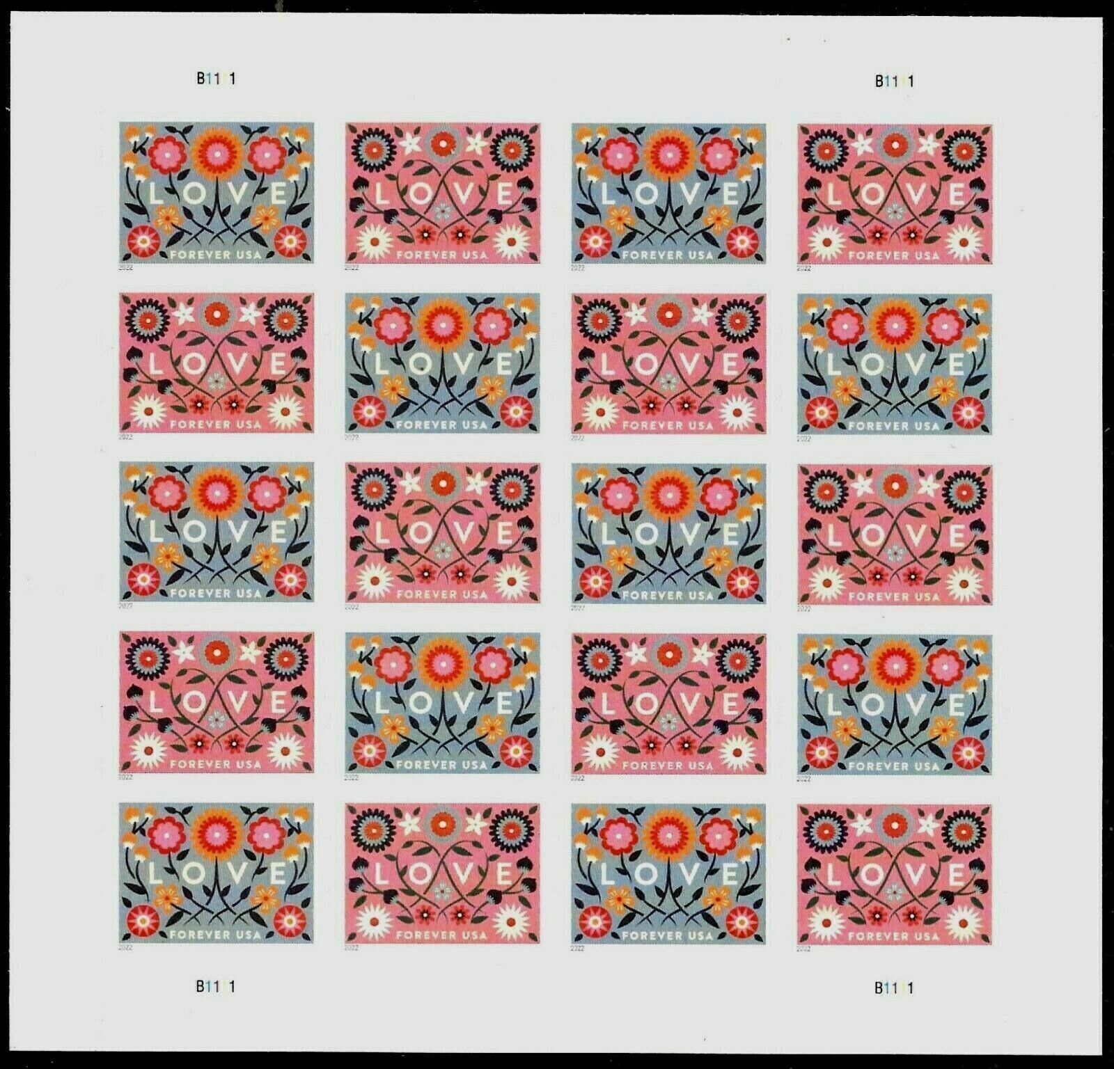 5660, Counterfeit Wedding Love Sheet of 20 Stamps | United States ...