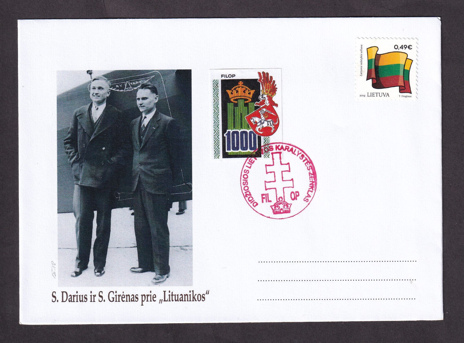Lithuania FILOP Envelope. Darius and Girenas. Lituanica. Aviation ...