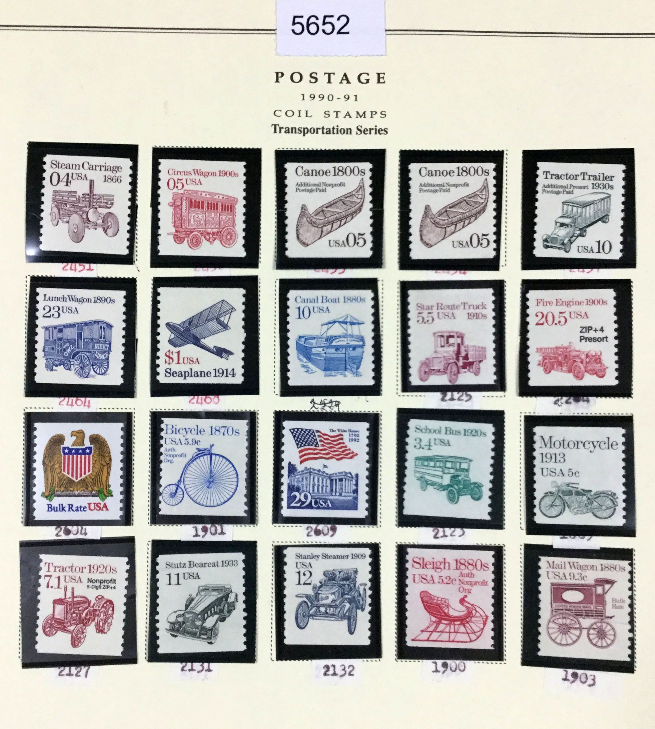 US Stamps 1990-1991 Mint OG NH Coil Stamps Collection LOT #5652 ...