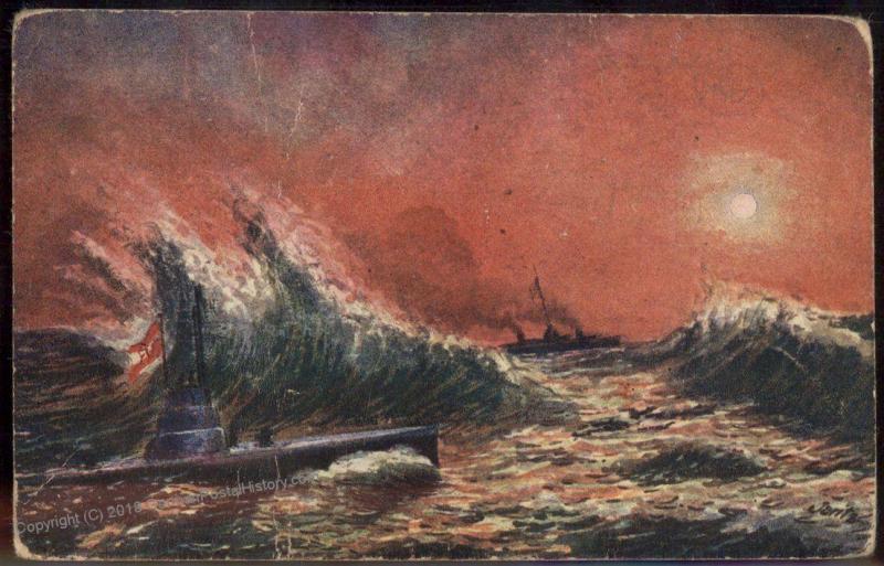 Austria WWI U-43 Submarine Unterseeboot U-Boot Feldpost KuK Pola 48313 ...