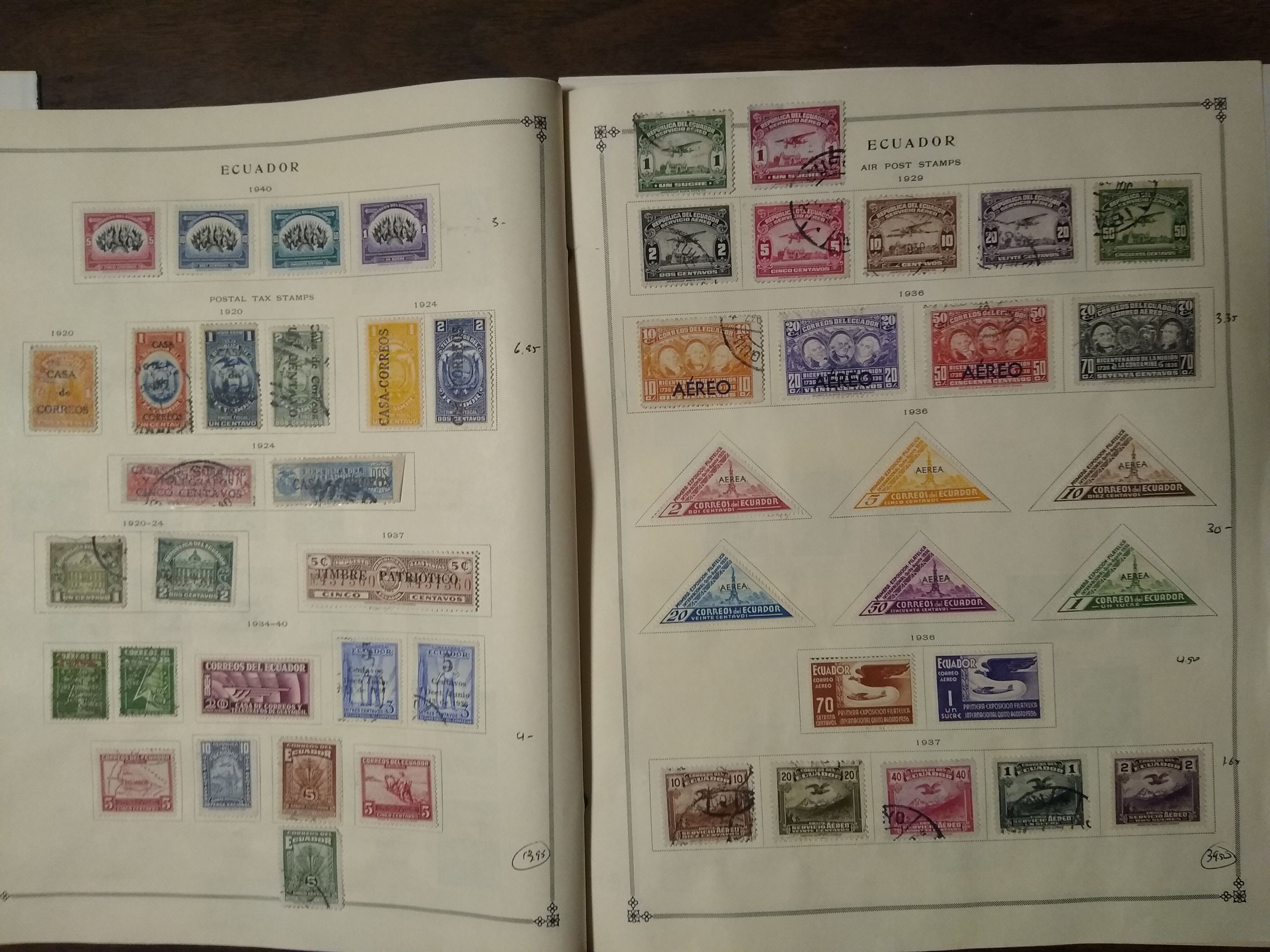 collection on pages Ecuador to 1940 HH: CV $509 | Central & South ...
