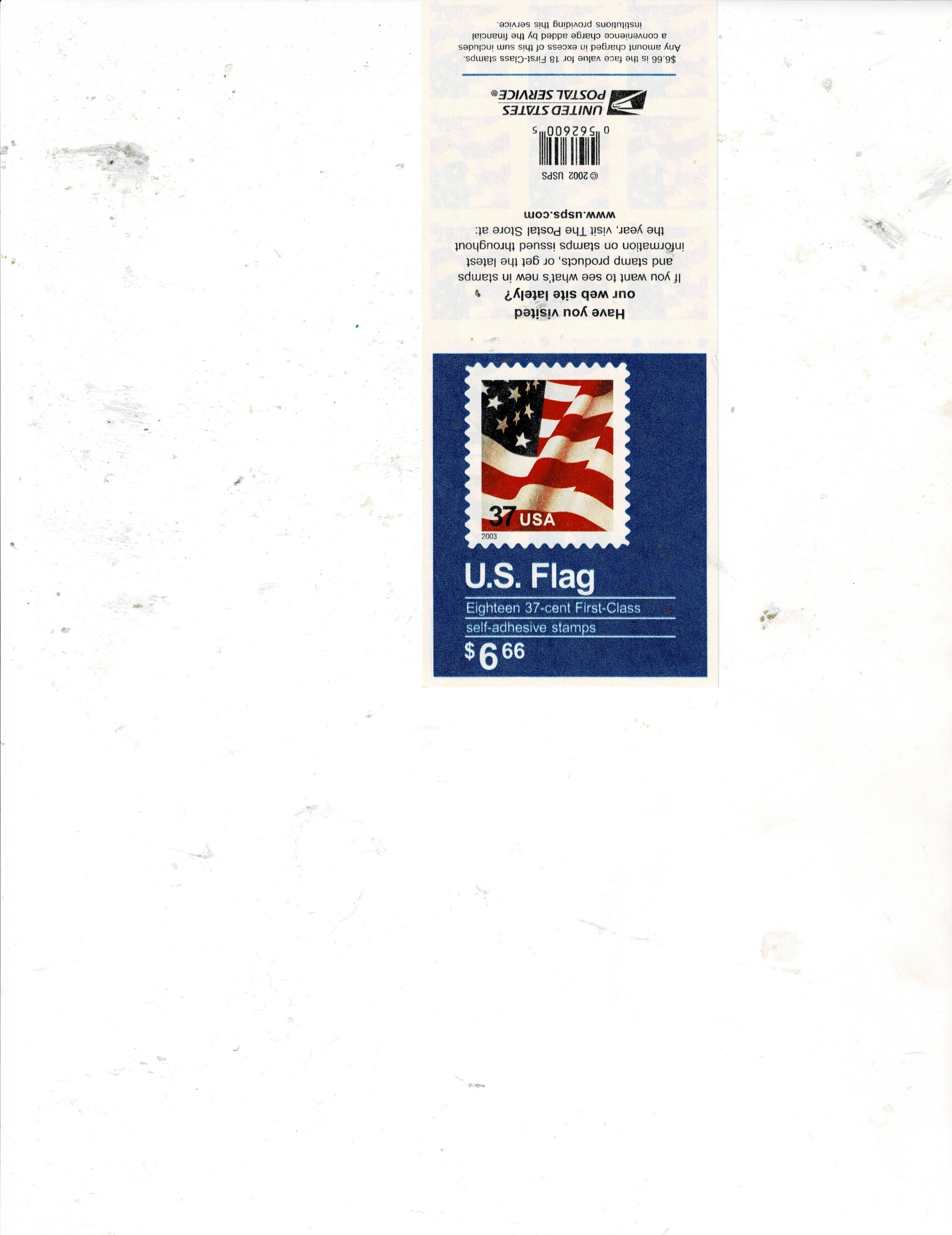 Flag 37c US Postage ATM Booklet of 18 stamps #3637a VF MNH | United ...