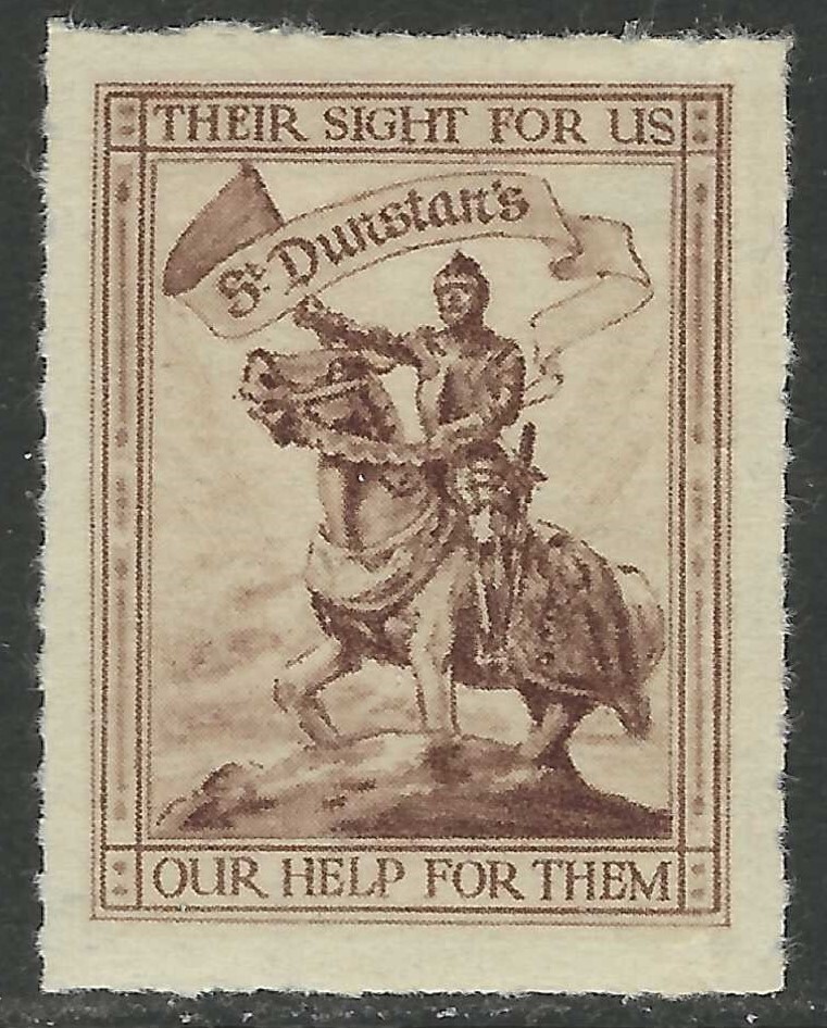 GREAT BRITAIN 1916 ST DUNSTANS WW1 Charity Label 5 of 5 in Brown MH ...