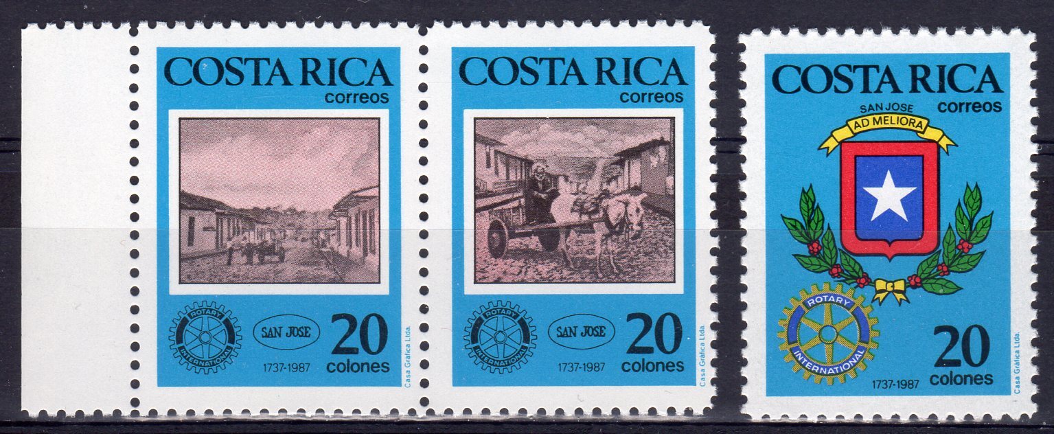 Costa Rica 1987 Sc#389/391 ROTARY INTERNATIONAL Set (3) MNH | Central ...