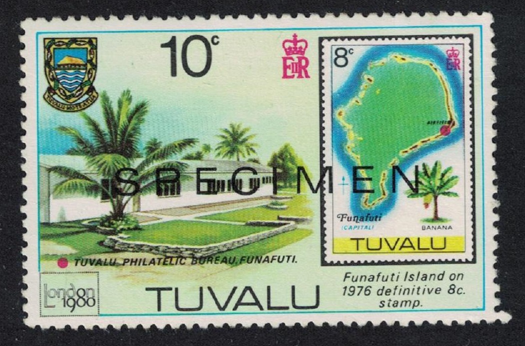 Tuvalu 'London 1980' International Stamp Exhibition 10c SPECIMEN SG#143 ...