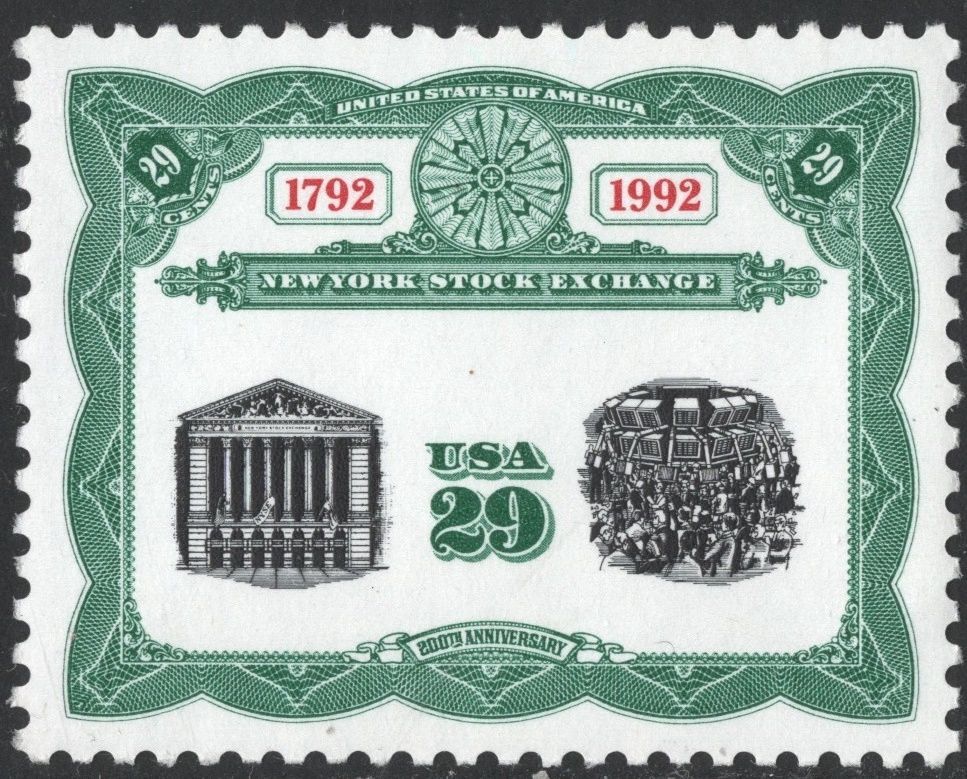 SC#2630 29¢ N. Y. Stock Exchange Single (1992) MNH | United States ...