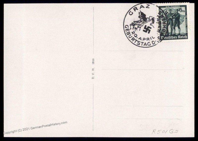 3rd Reich Germany Adolf Hitler Austria BDay Color Portrait Propaganda ...